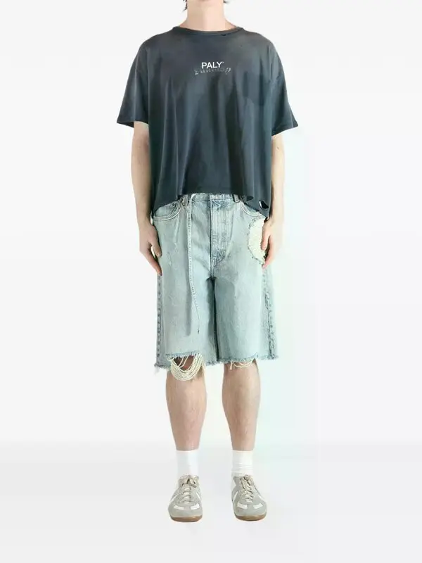 PALY Distressed Logo-print Cotton T-shirt