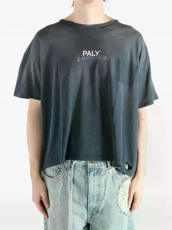 PALY Distressed Logo-print Cotton T-shirt