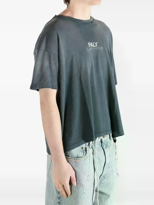 PALY Distressed Logo-print Cotton T-shirt