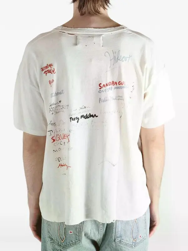 PALY Graphic Print Distressed Cotton T-shirt