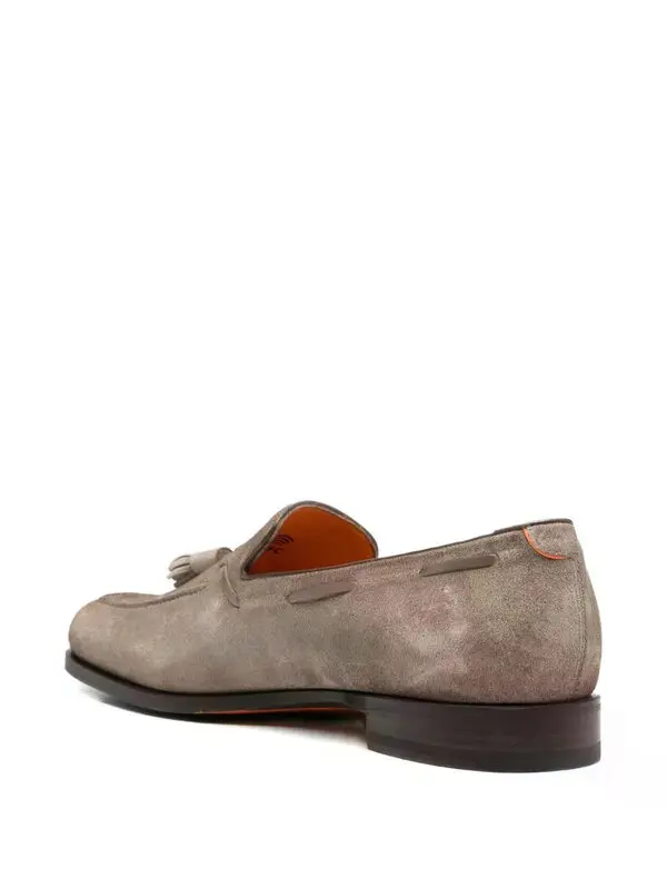 Santoni Tassel-detail Leather Loafers - Grey