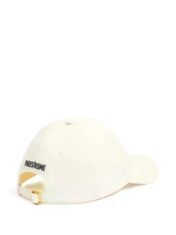 Valentino Garavani Chez Cotton Baseball Cap With Embroidery - Neutrals