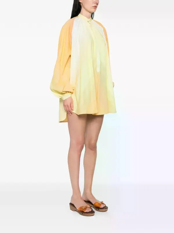 MARRAKSHI LIFE Long-sleeve Buttoned Mini Dress - Yellow