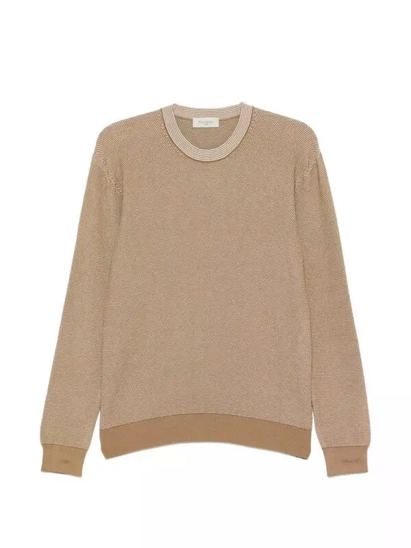 PIACENZA CASHMERE 1733 Patterned Crewneck Sweater - Neutrals