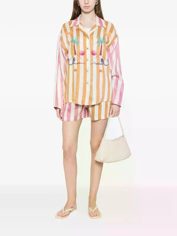SUSANNA BLU Striped Drawstring Shorts
