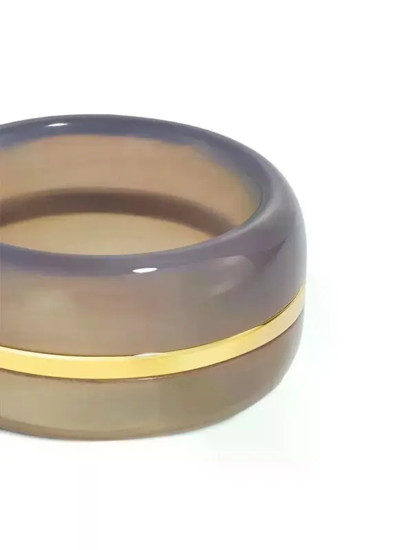 BY PARIAH 14ct Gold Agate Ring - Grey