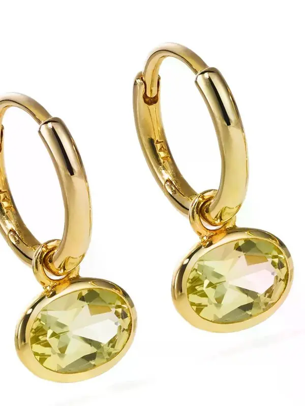 BY PARIAH 14ct Orbit Quartz Hoop Earrings - Gold