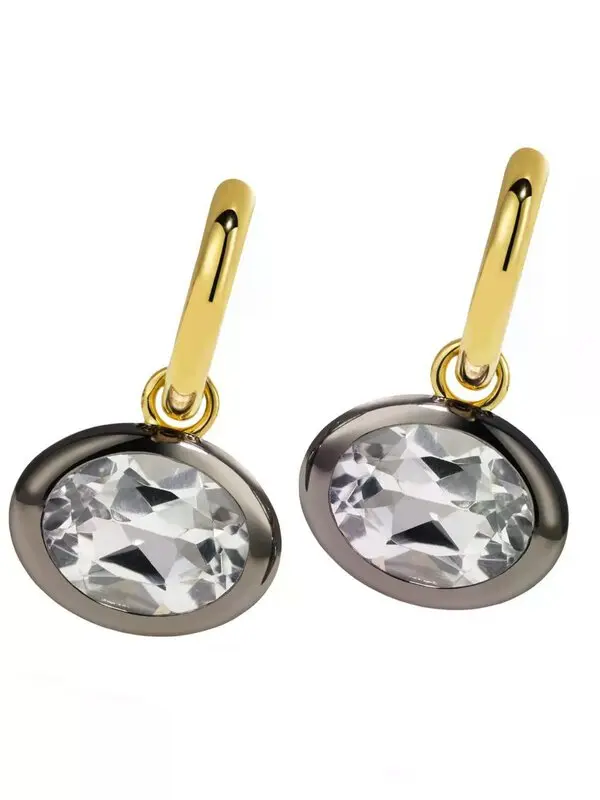 BY PARIAH 14ct Yellow Orbit Topaz Hoop Earrings - Gold