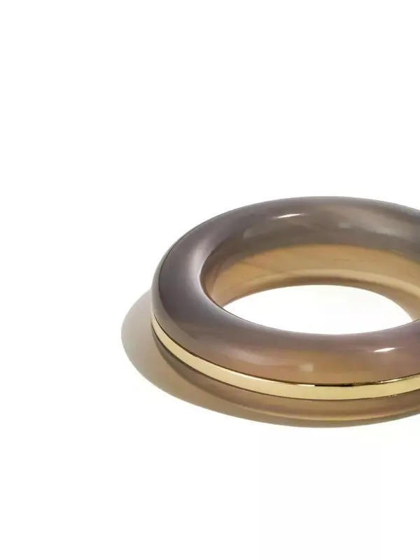 BY PARIAH 14ct Gold Agate Ring - Grey