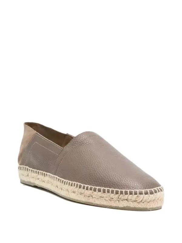 CastaÑer Grainy Leather Espadrilles - Grey