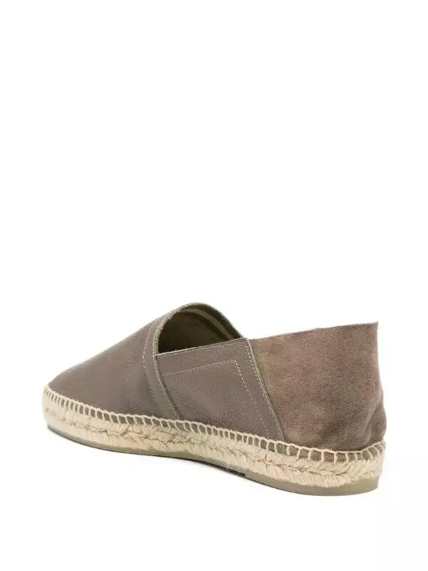 CastaÑer Grainy Leather Espadrilles - Grey