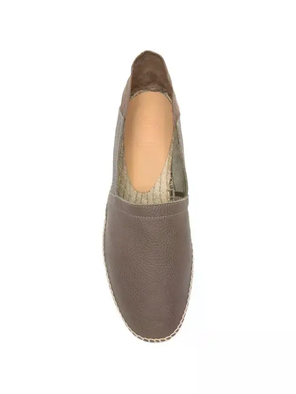 CastaÑer Grainy Leather Espadrilles - Grey