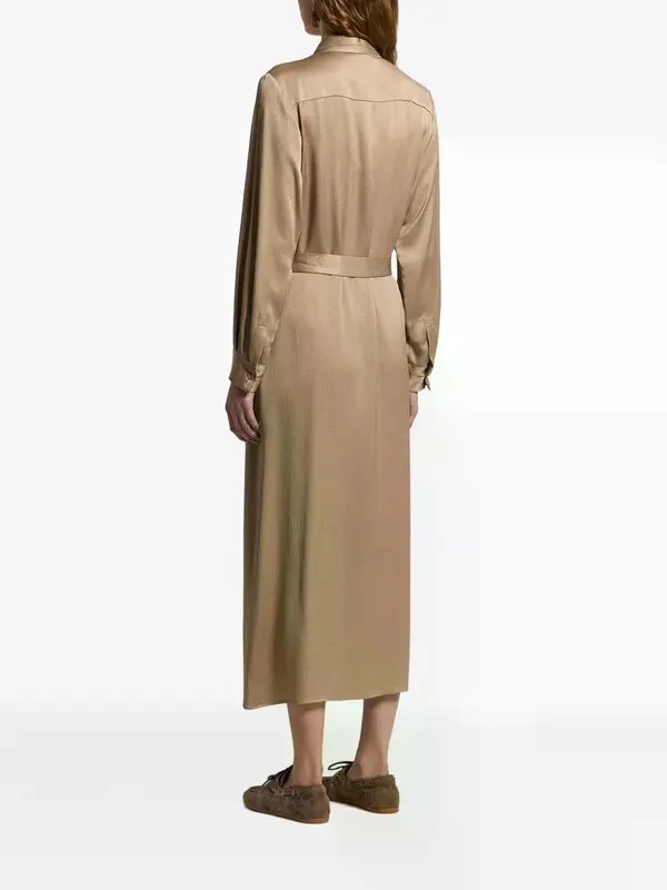 Peserico Satin Midi Shirt Dress - Neutrals