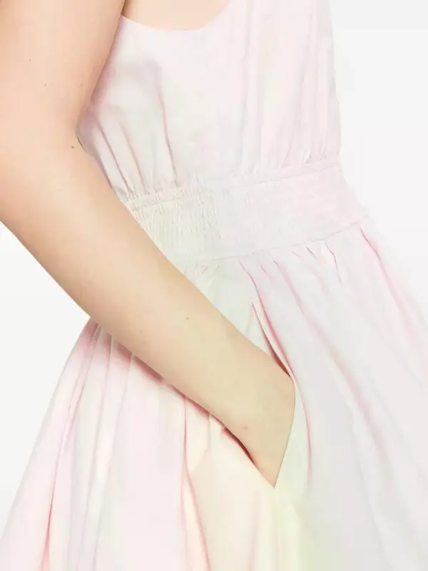 Maje Cotton Flared Mini Dress With V-neck And Button Detail