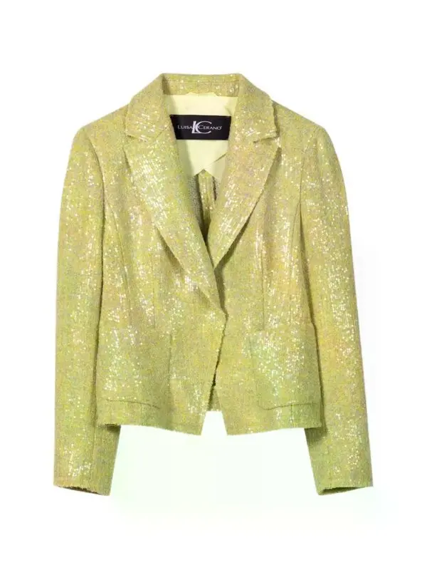 LUISA CERANO Sequin-embellished Blazer - Yellow