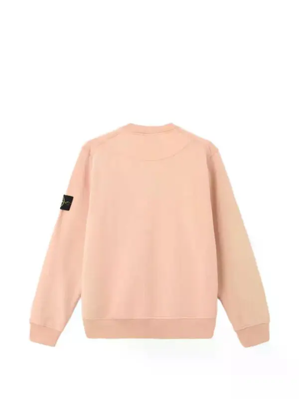 Stone Island Logo-patch Cotton Crew Neck Sweater - Pink