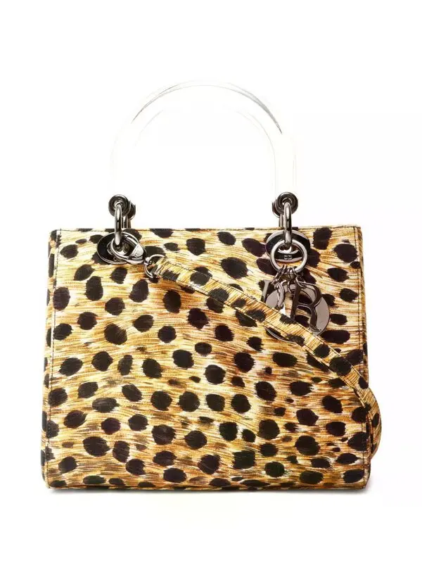 Dior 1999 Lady Leopard Tote Bag - Neutrals