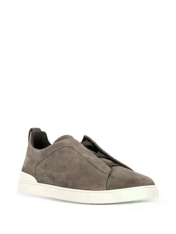 Zegna Leather Sneakers - Grey