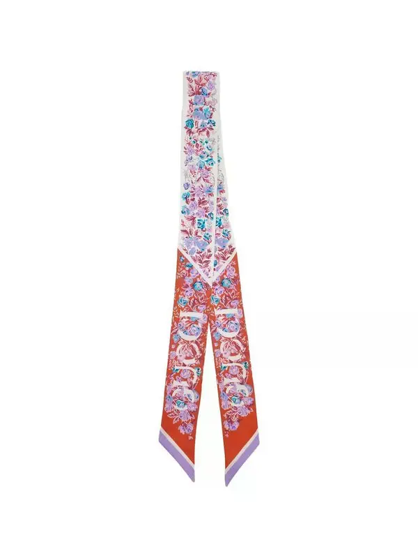 Gucci Floral Silk Scarf - Orange