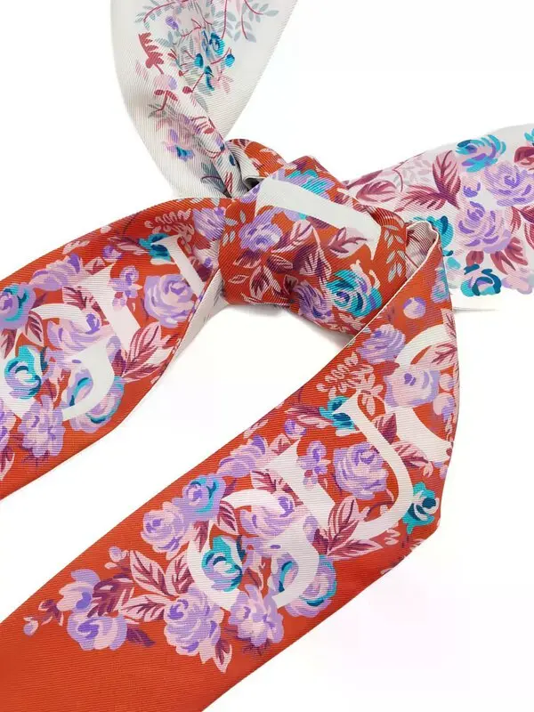 Gucci Floral Silk Scarf - Orange