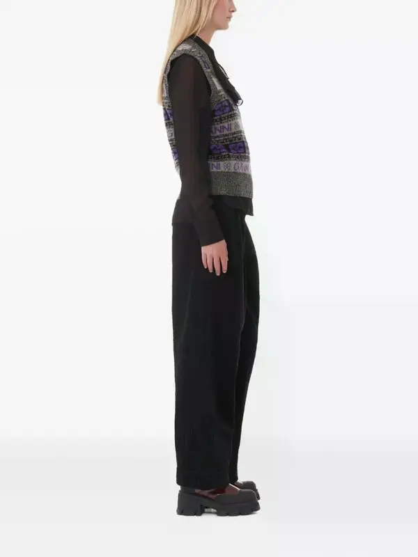 GANNI Pleated Corduroy Trousers