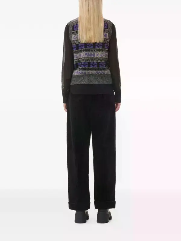 GANNI Pleated Corduroy Trousers