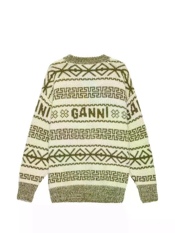 GANNI Patterned Knit Sweater - Neutrals