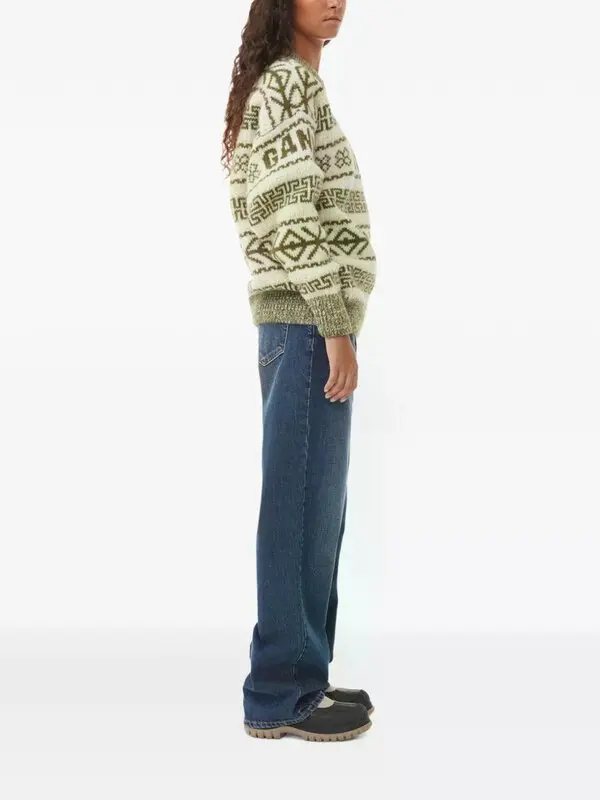 GANNI Patterned Knit Sweater - Neutrals
