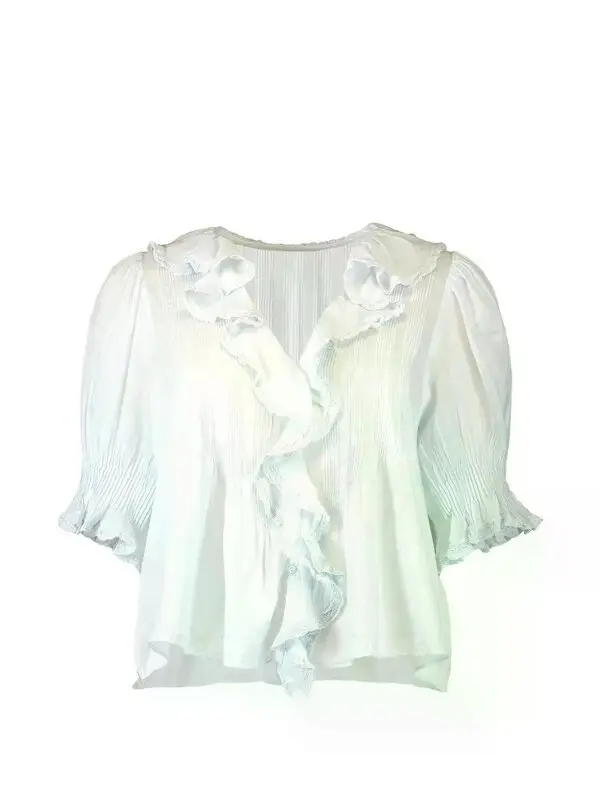 DÔEN Henri Ruffled Blouse - Blue