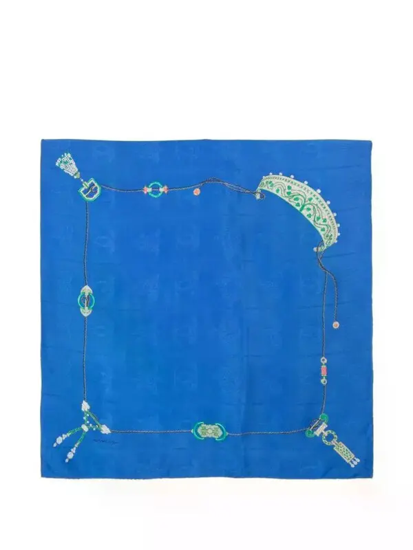 CARTIER Jewel Print Scarf - Blue