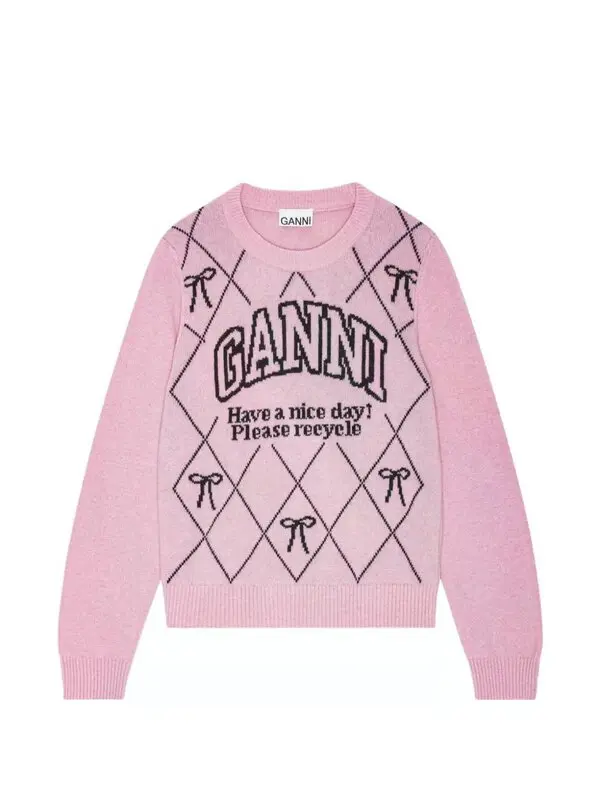 GANNI Bow-intarsia Sweater