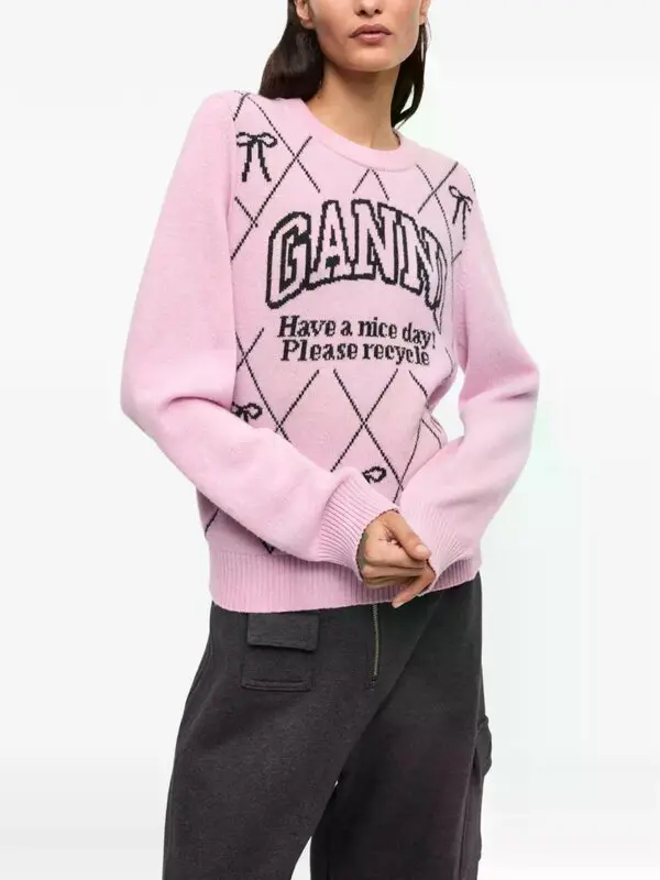 GANNI Bow-intarsia Sweater
