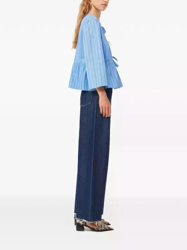 GANNI Striped Tie-detail Blouse