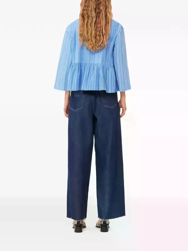 GANNI Striped Tie-detail Blouse