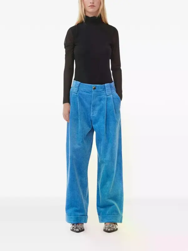 GANNI Pleated Corduroy Trousers