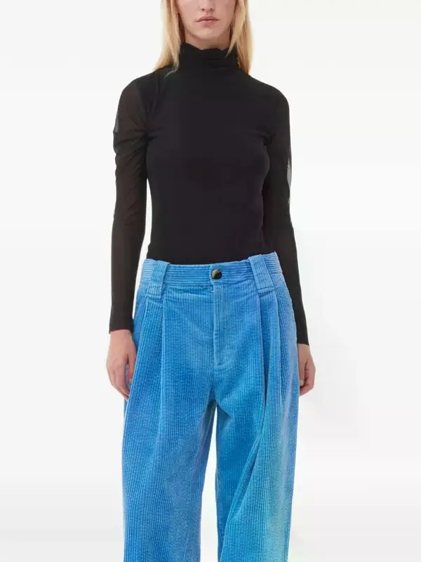 GANNI Pleated Corduroy Trousers