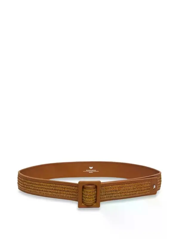 Max Mara Raffia-effect Belt - Neutrals