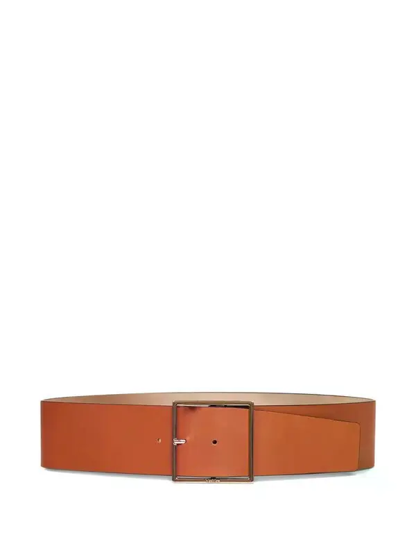 Max Mara Square-buckle Leather Belt - Brown