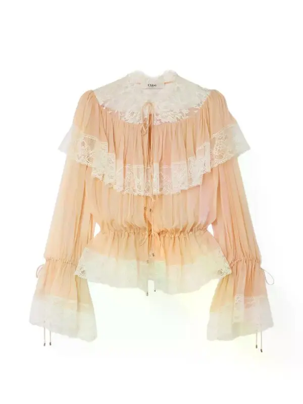 Chloé Lace Ruffled Top