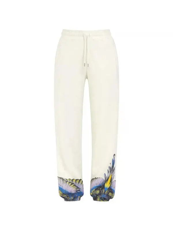 COUNTY OF MILAN Drawstring Graphic Trousers - Neutrals