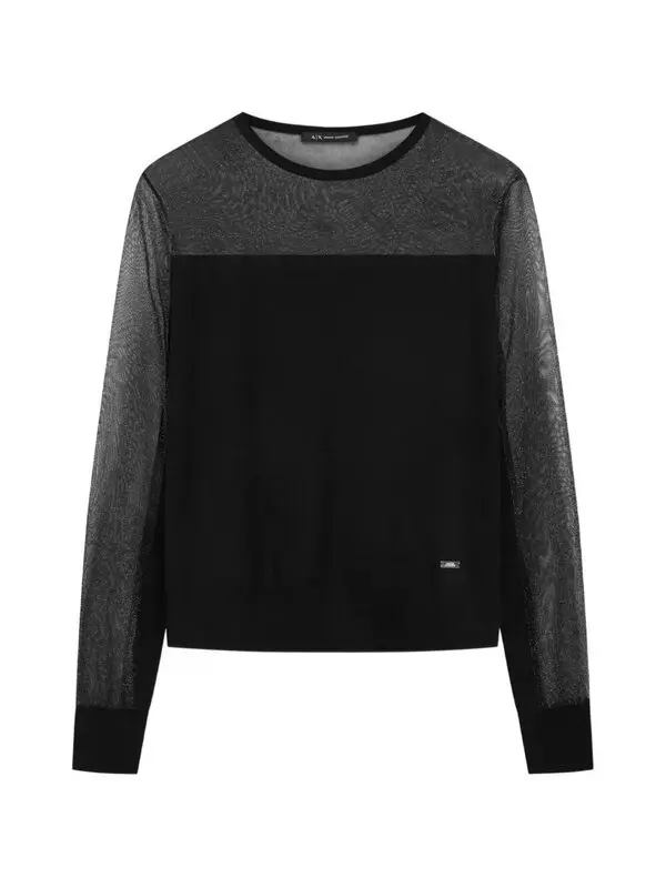 Armani Exchange Long-sleeve See-through Panel Sweater