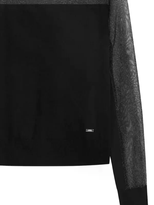 Armani Exchange Long-sleeve See-through Panel Sweater