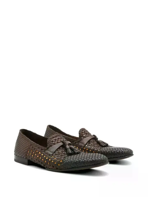 DOUCAL'S Woven Tassel Loafers - Brown