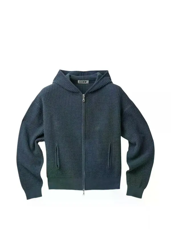 COOR Waffle-knit Zip-up Hoodie