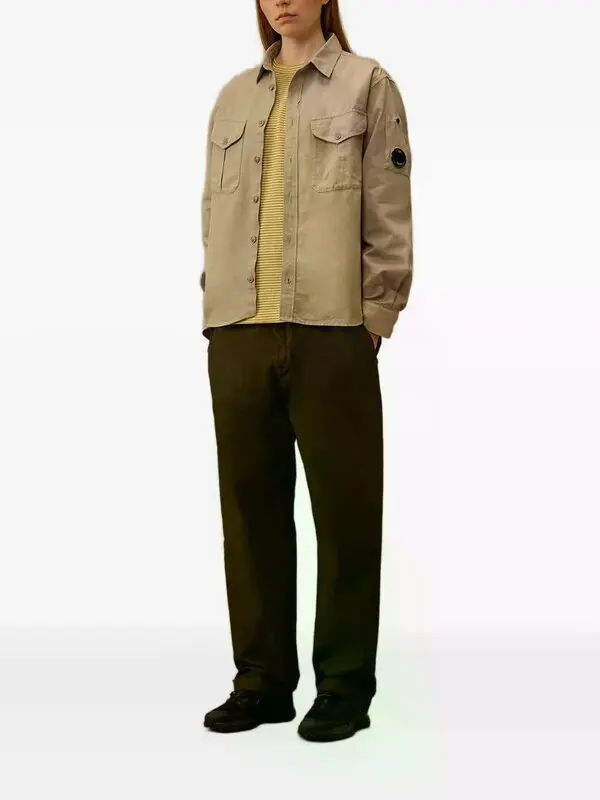 C.P. COMPANY Cotton/linen Long Sleeve Button Shirt - Neutrals