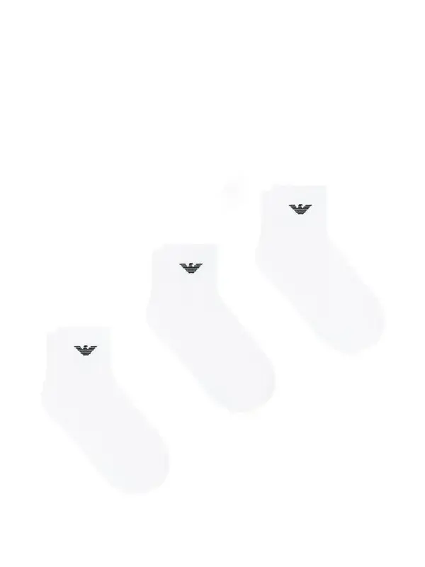 Emporio Armani Logo Detail Socks - White