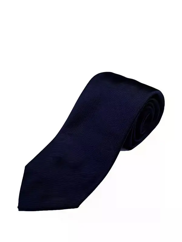 FRANCO BASSI Ribbed Neck Tie - Blue
