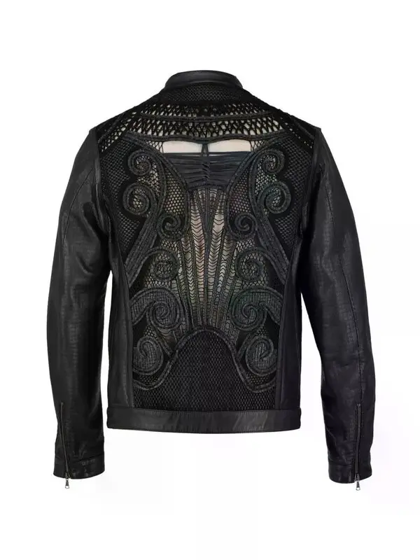 John Richmond Vintage Embossed Leather Jacket