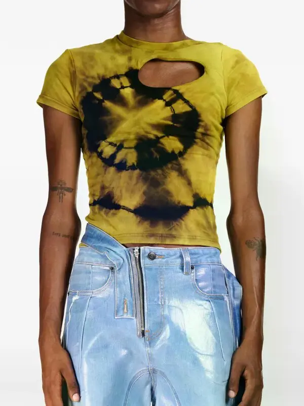 Ottolinger Cut-out Printed T-shirt - Yellow