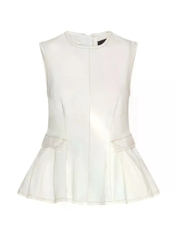 ROTATE BY BIRGER CHRISTENSEN Peplum Sleeveless Blouse